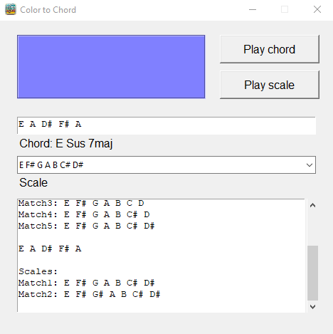 Turn colors into chords - SymbolForm
